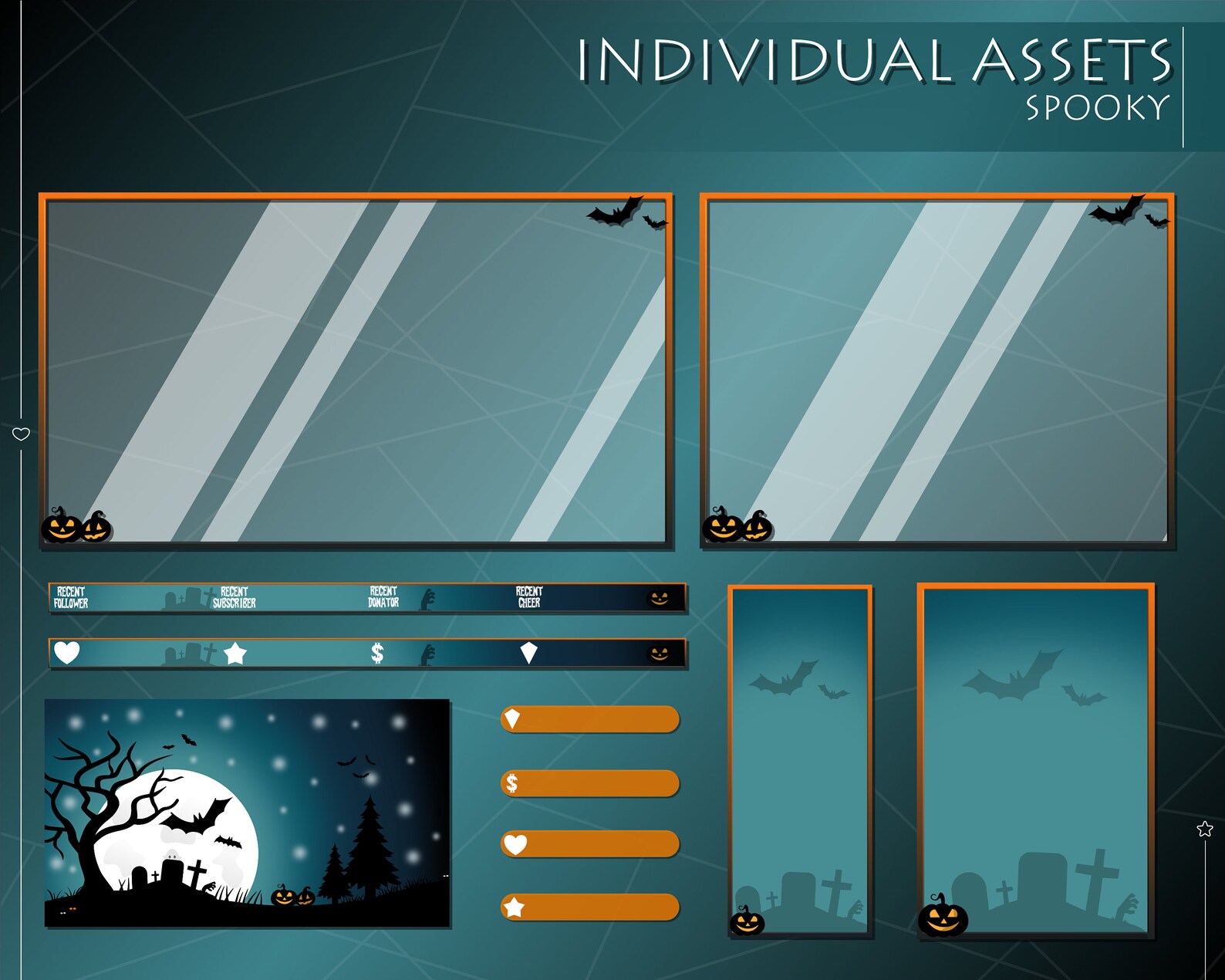 Spooky Stream Overlay Pack Animated Background Frames - Etsy