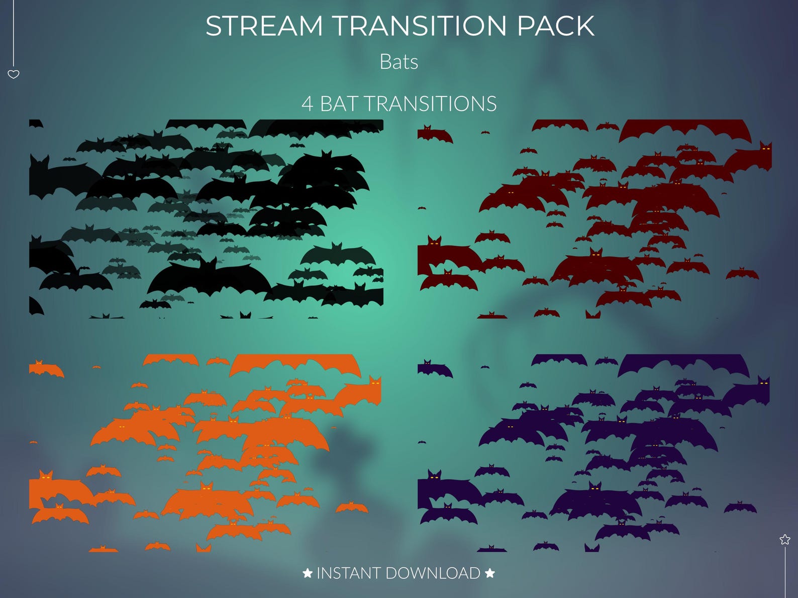 4x Bat Transitions for Twitch | Halloween | Stinger | Twitch | Streamer ...