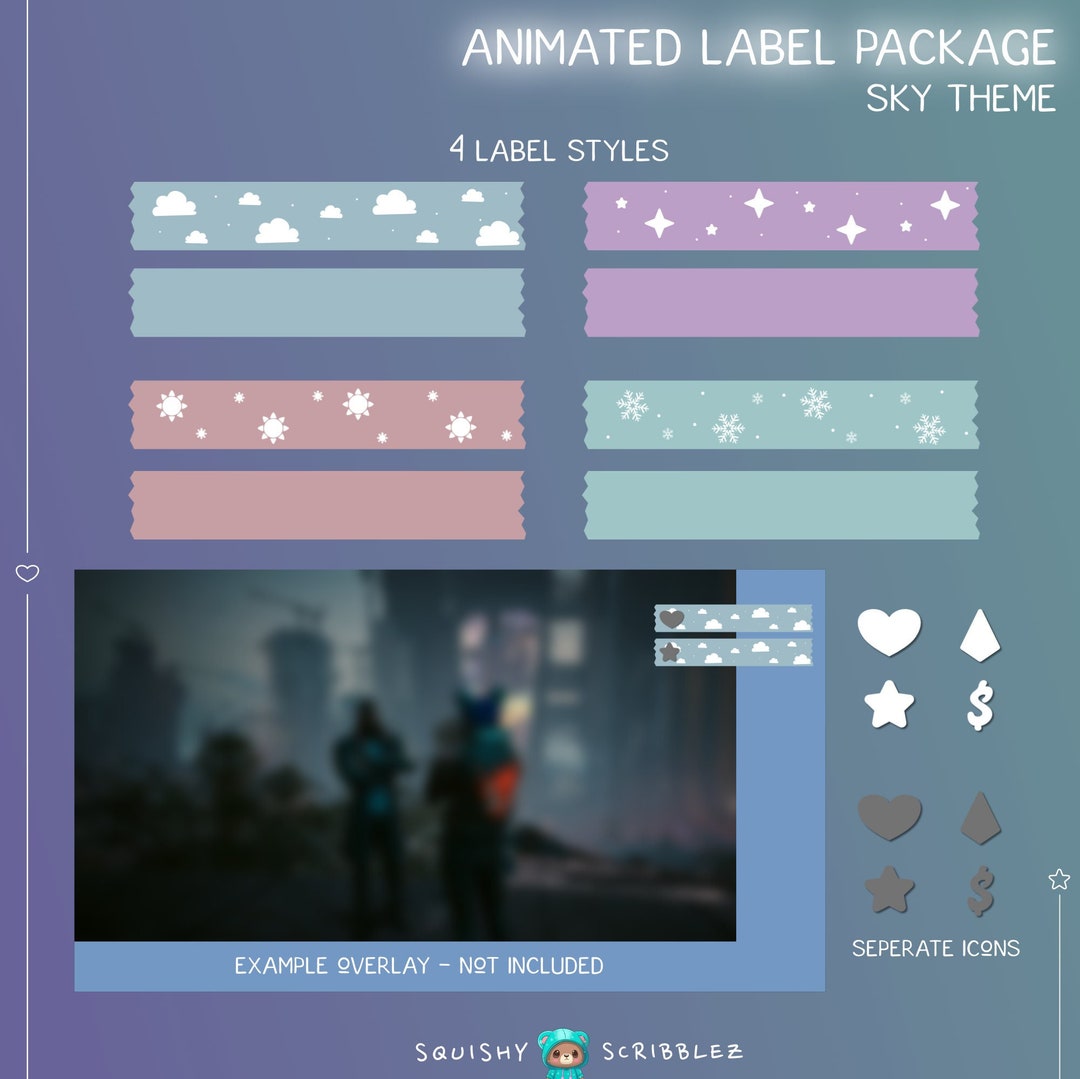 4x Washi Tape Recent Alert Labels for Streamers Animated - Etsy