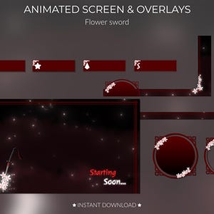 Flower Blade Screen & Overlay Package | Twitch | Animated Overlays ...
