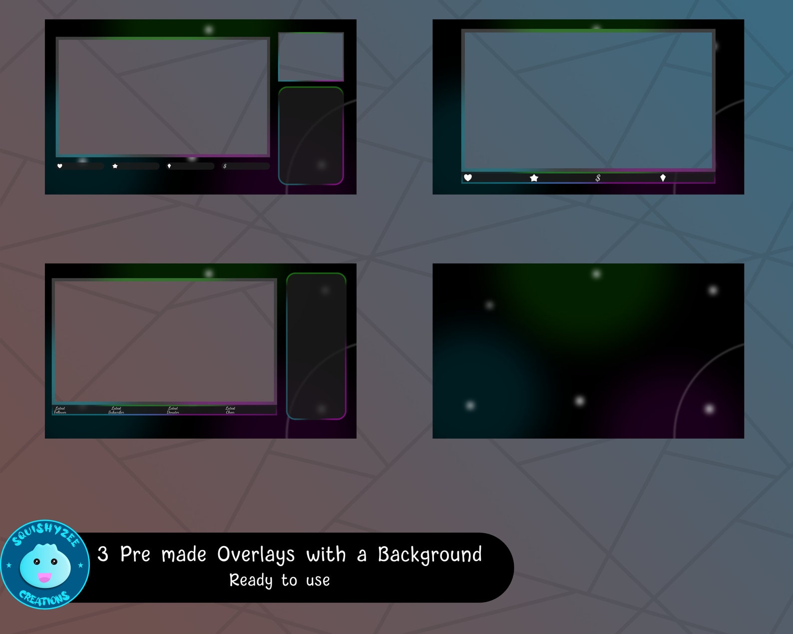 Animated Minimalist Stream Package Overlays Alerts | Etsy