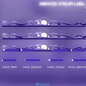 Cloud Animated Stream Overlay Label Pack | Ready to Use | Twitch ...