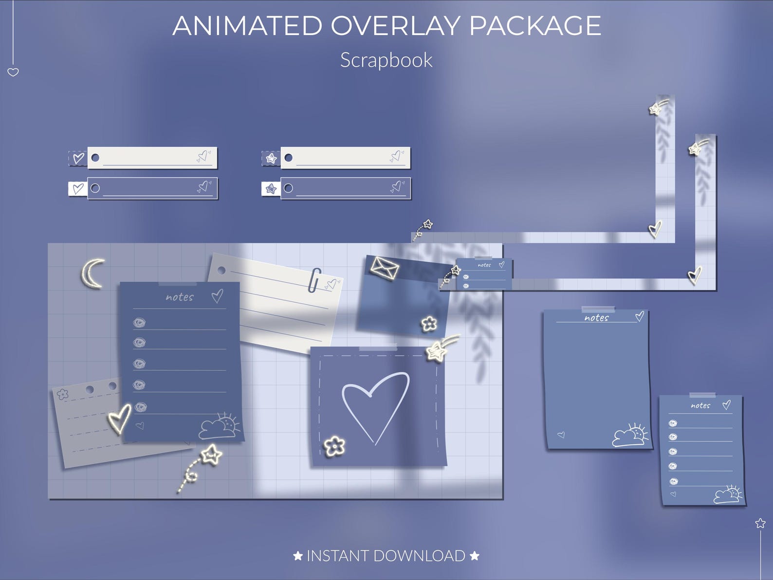Scrapbook Overlay Stream Pack | Animated | Minimalist | Overlays ...