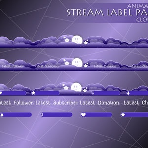 Cloud Animated Stream Overlay Label Pack Ready to Use - Etsy
