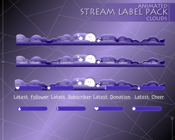 Cloud Animated Stream Overlay Label Pack Ready to Use - Etsy