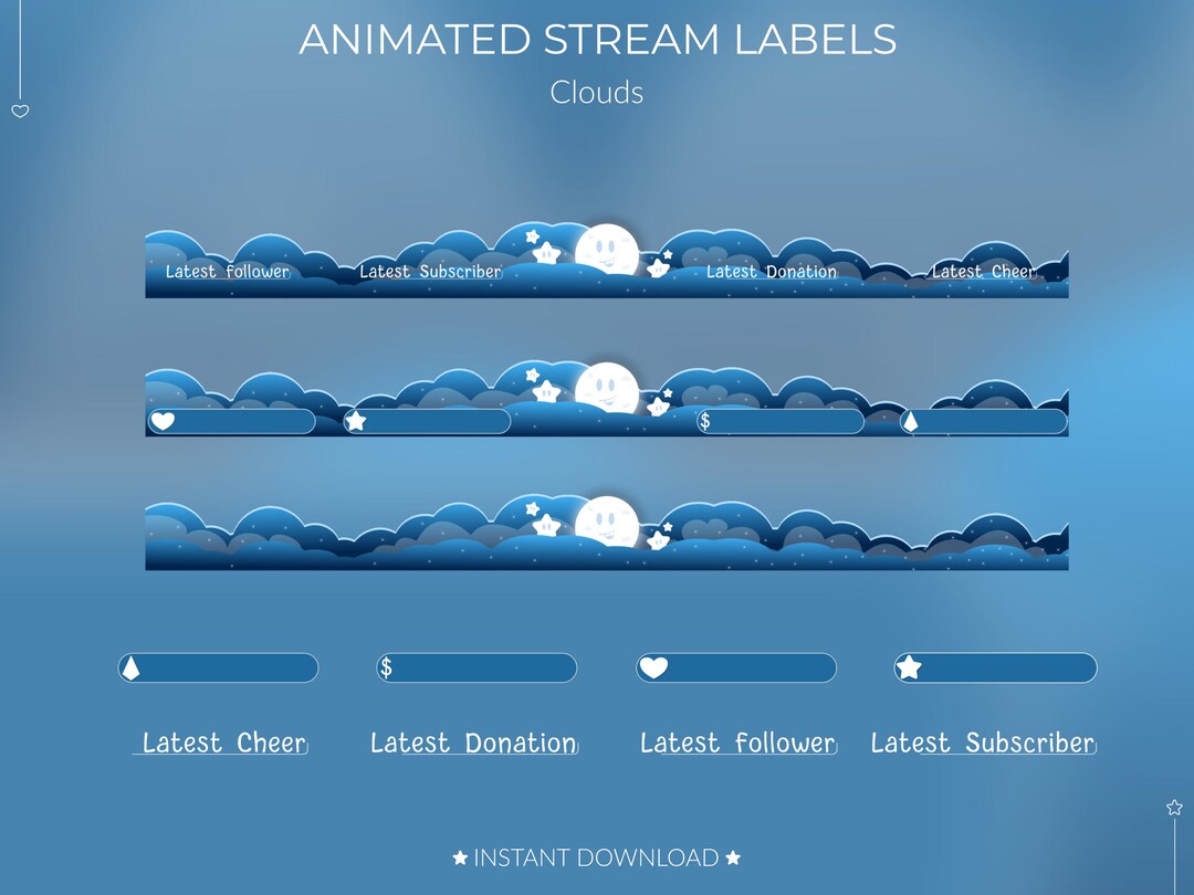 Animated Stream Overlay Label Pack | Ready to Use | Twitch | Recent ...