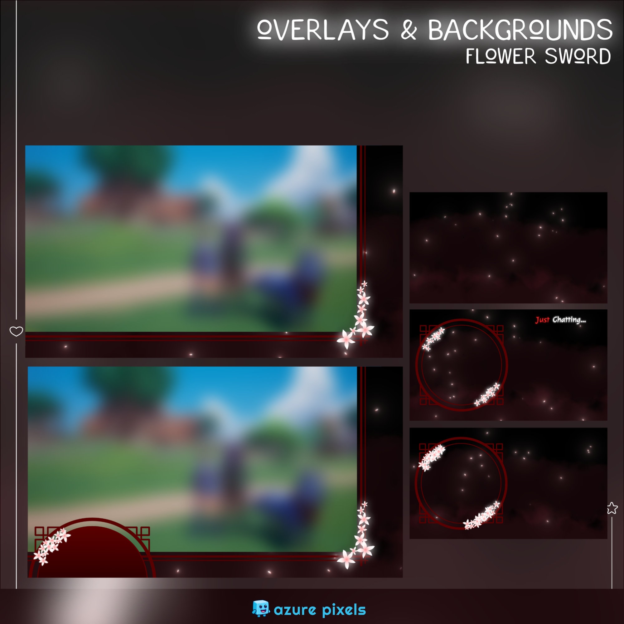 Flower Blade Screen & Overlay Package Twitch Animated Overlays Screens ...