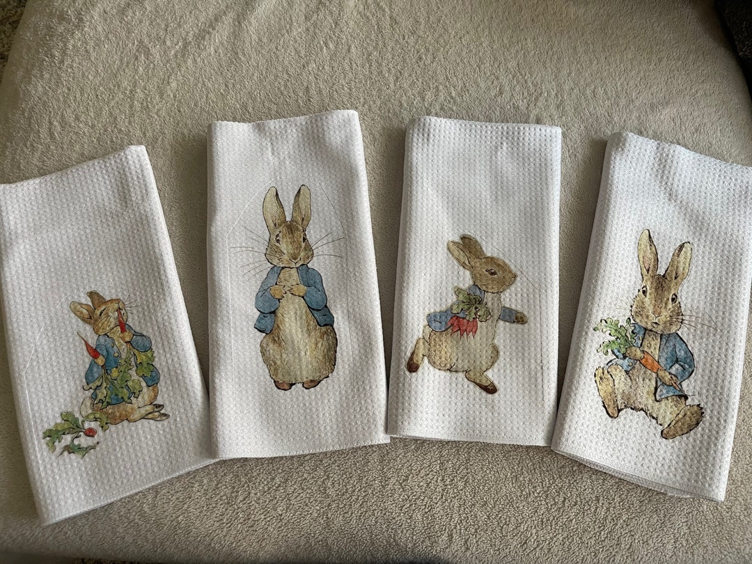 Set of 4 Bunny Kitchen Towels - Etsy