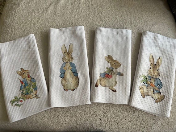 Set of 4 Bunny Kitchen Towels - Etsy