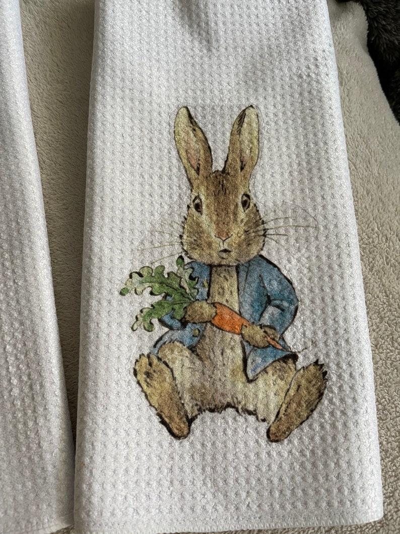 Set of 4 Bunny Kitchen Towels - Etsy
