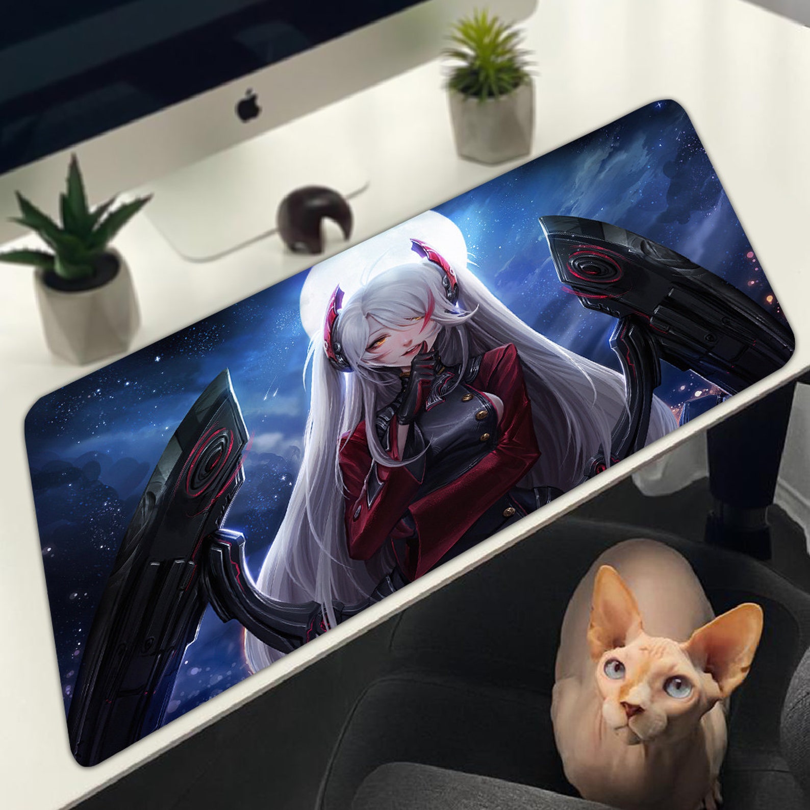 Anime City Desk Mat Manga Desk Mat Anime Desk Pad Cute | Etsy