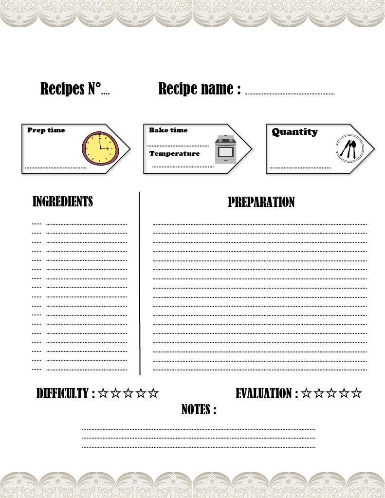 Printable Recipe Book - Etsy