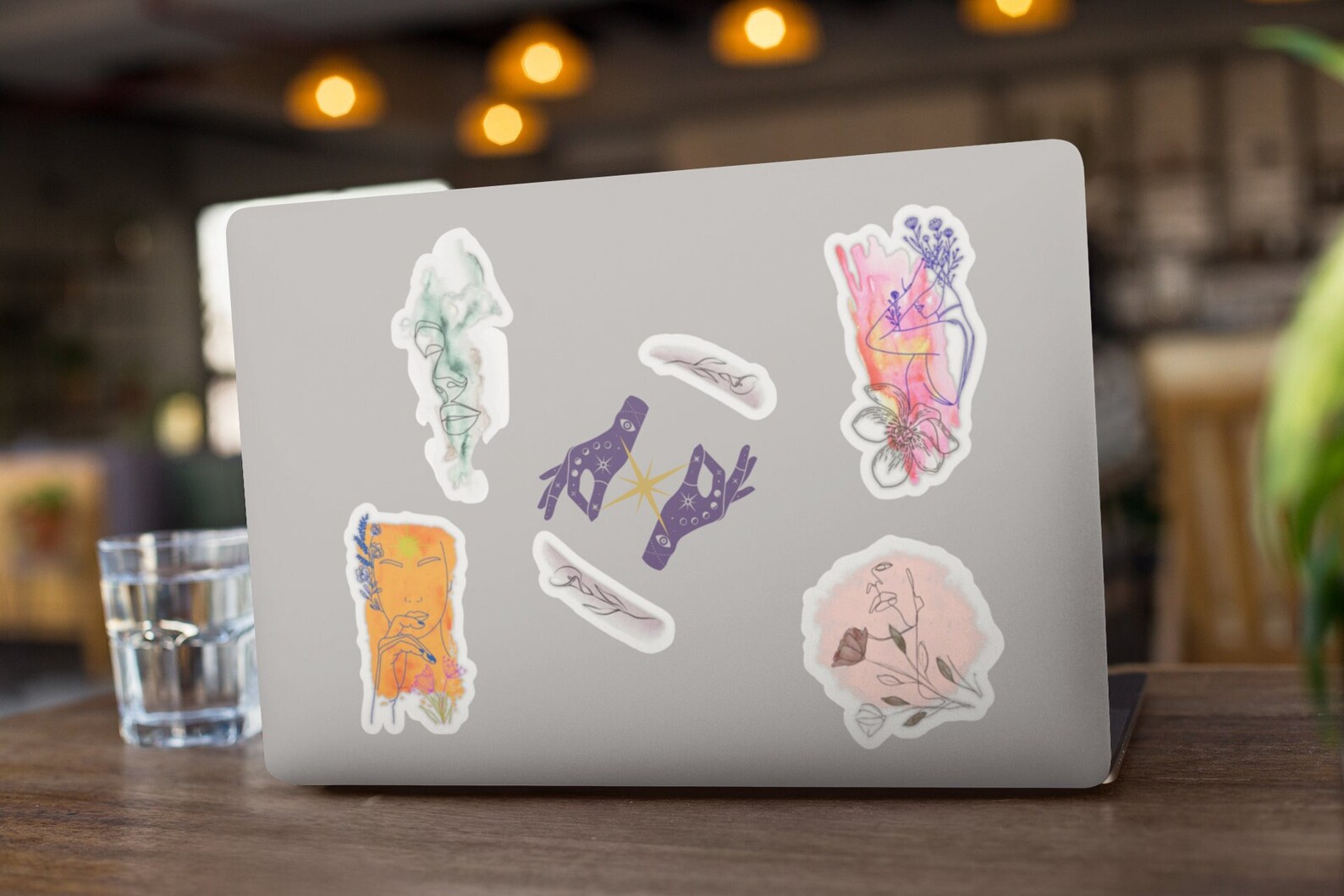 Continuous Line Art Decal Sticker | Face Line Art Feminist Stickers ...