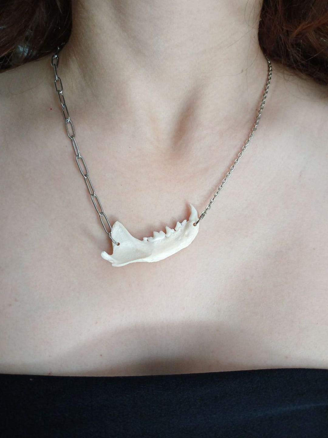 Gothic Bone Jaw Necklace: Unique Witch Jewelry - Etsy