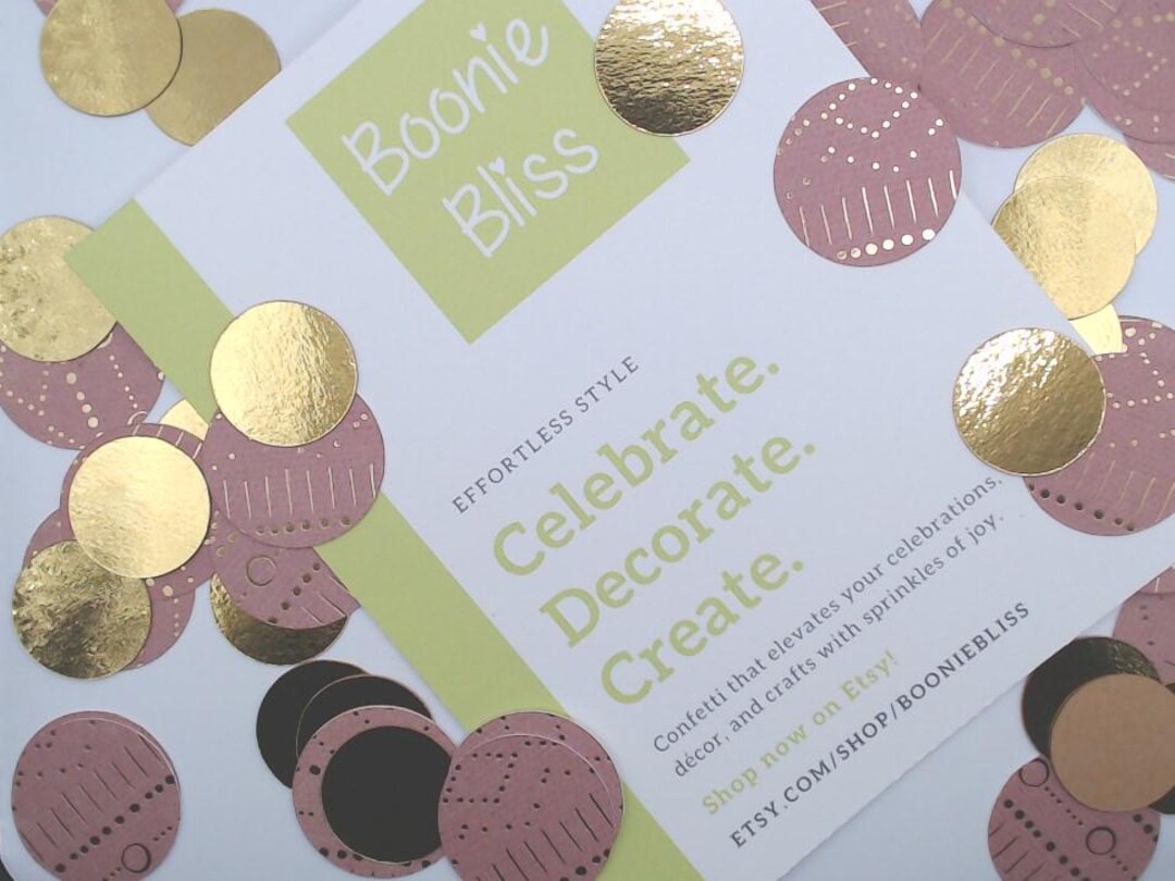 Pink & Gold Wedding Confetti Decoration: Golden Rosy Boho by Boonie ...