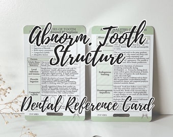 Anatomy: Teeth and Tongue. Quick Reference Card, Study Card, Dental ...