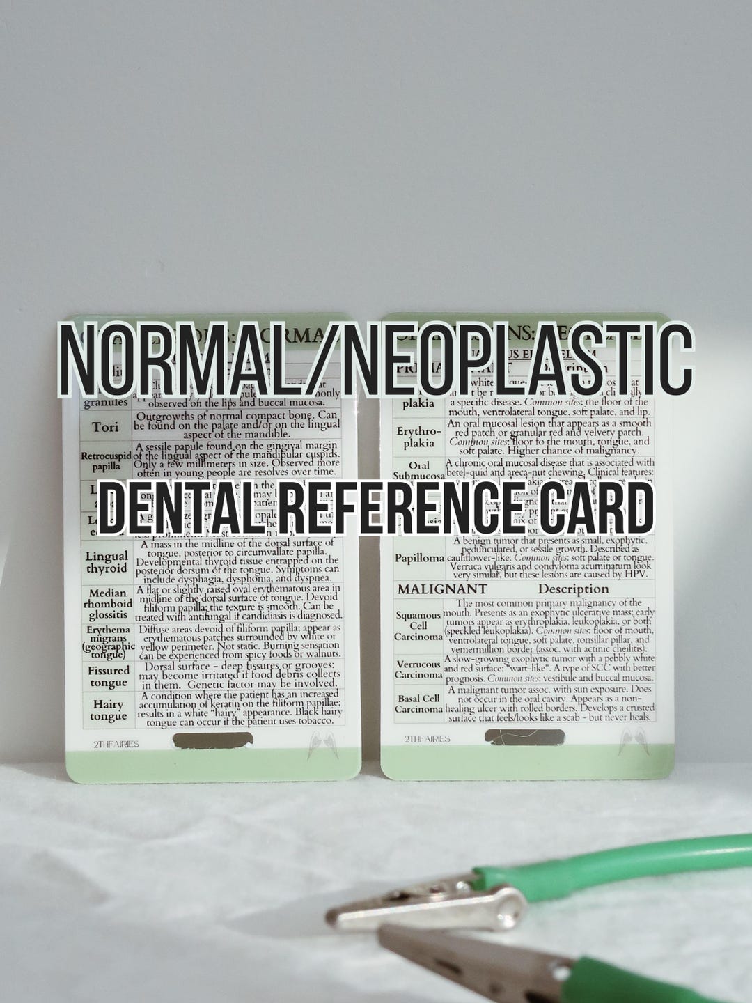 Oral Lesions Dental Reference Card: Normal, Premalignant & Malignant ...