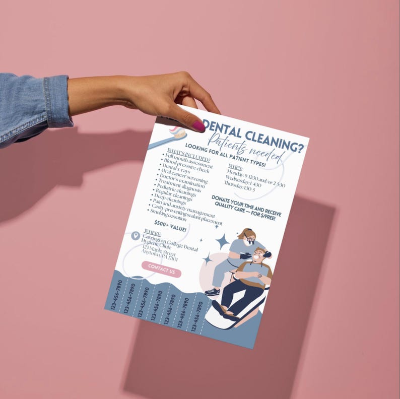 Dental Patient Flyer Template | Editable Canva Flyer for Dental Hygiene ...