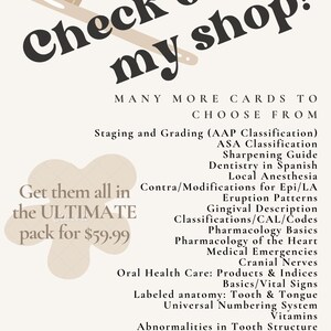 Local Anesthesia. Quick Reference Card, Study Card, Dental Hygiene ...