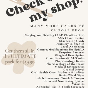 Anatomy: Teeth and Tongue. Quick Reference Card, Study Card, Dental ...