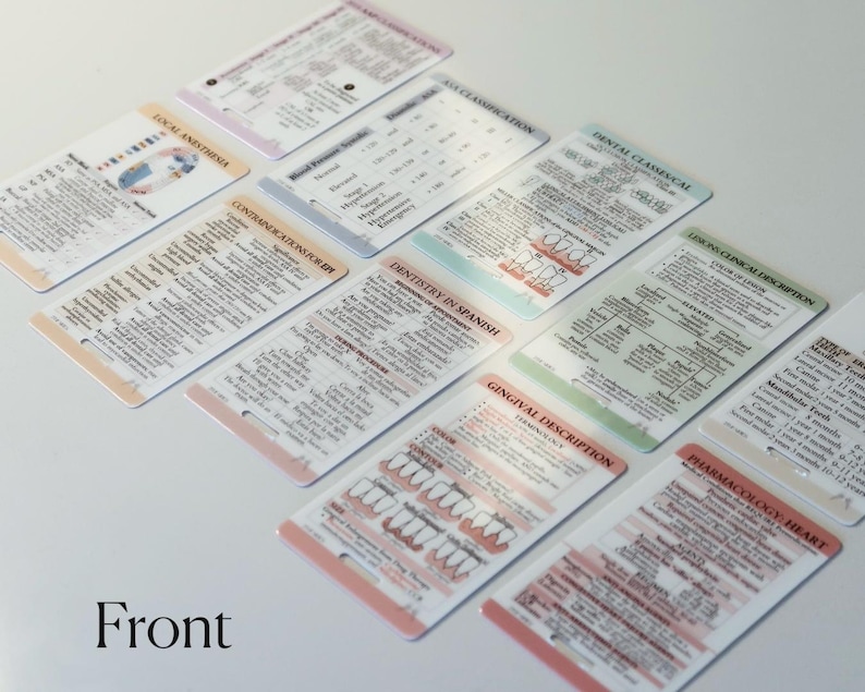 Dental Essentials Card Set | 10 Quick Reference Badge Buddy for Hygiene ...