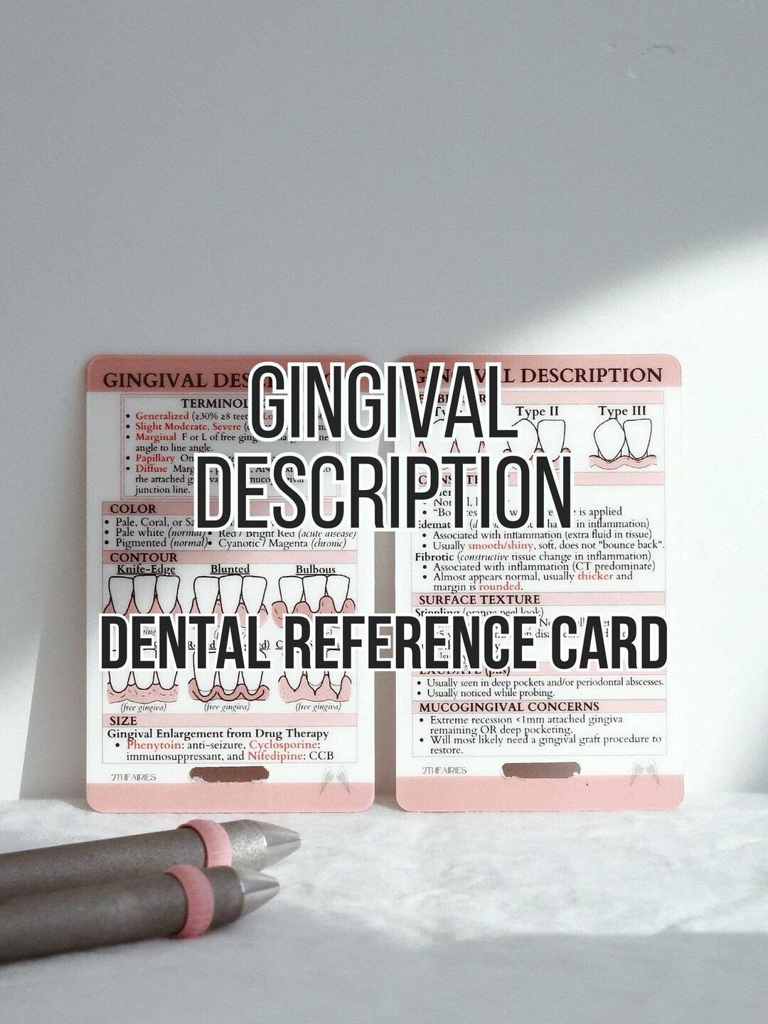 Gingival Description Card: Quick Reference Badge Buddy for Hygienists ...