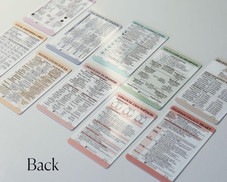 Dental Essentials Card Set | 10 Quick Reference Badge Buddy for Hygiene ...