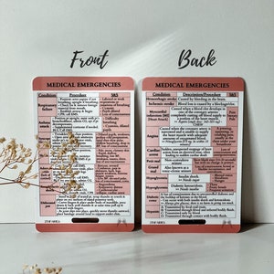 Medical Emergencies. Quick Reference Card, Study Card, Dental Hygienist ...