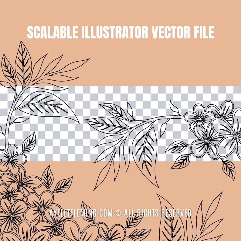 Polynesian Corner Design Vector SVG Plumeria Frangipani Flowers ...