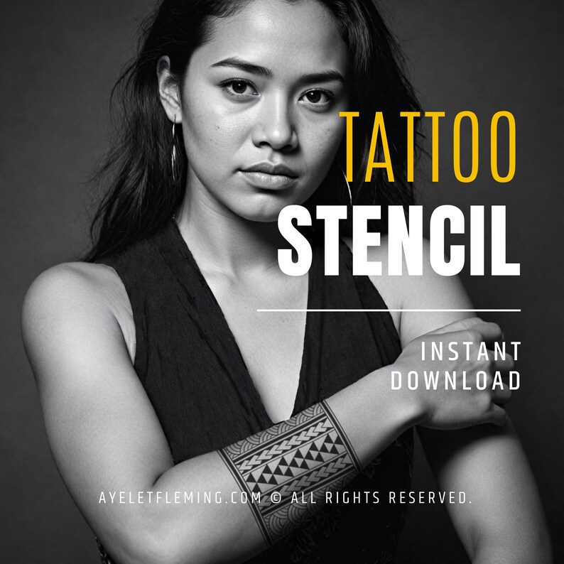 Hawaiian Arm or Leg Band Tattoo Stencil: Unity & Heritage Tattoo Design ...