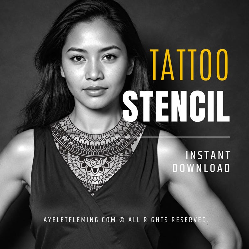 Polynesian Triple Mandala Turtle Shell Tattoo Stencil – Digital Design ...