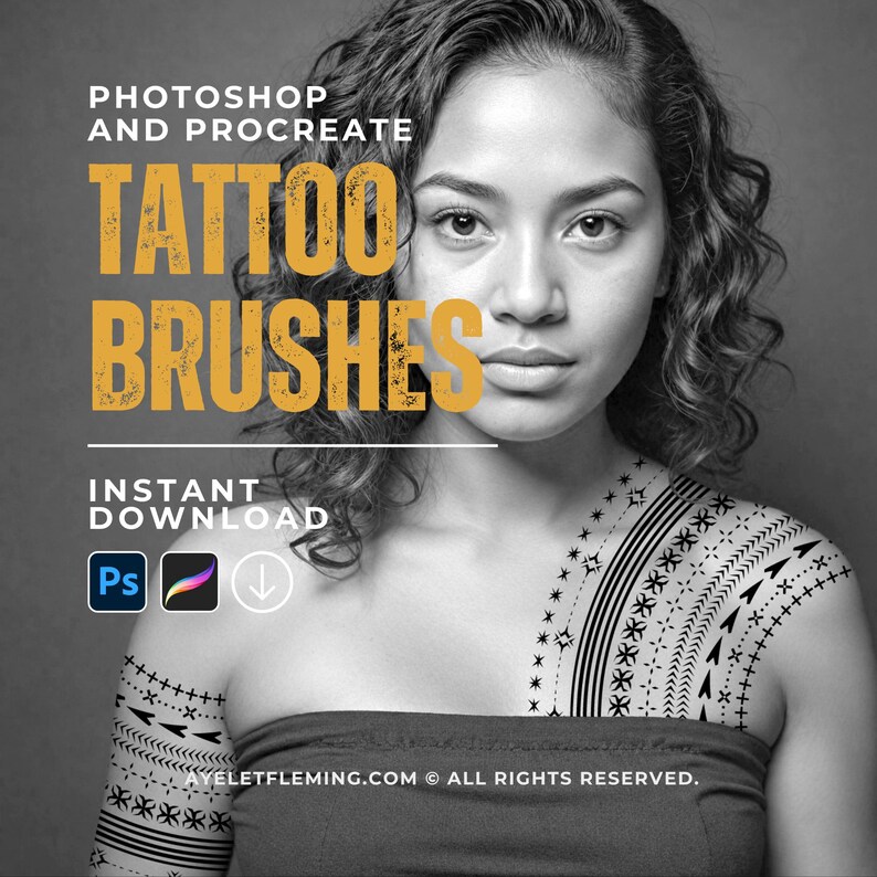 The Ultimate Samoan Tribal Tattoo Procreate and Photoshop Brush Set Vol ...