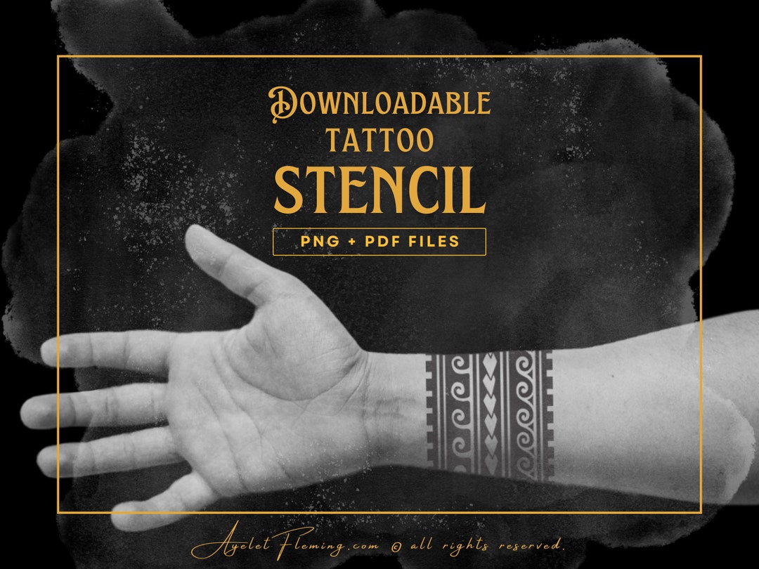 Polynesian Wrist Tattoo Stencil: Life & Strength Symbol Traditional ...