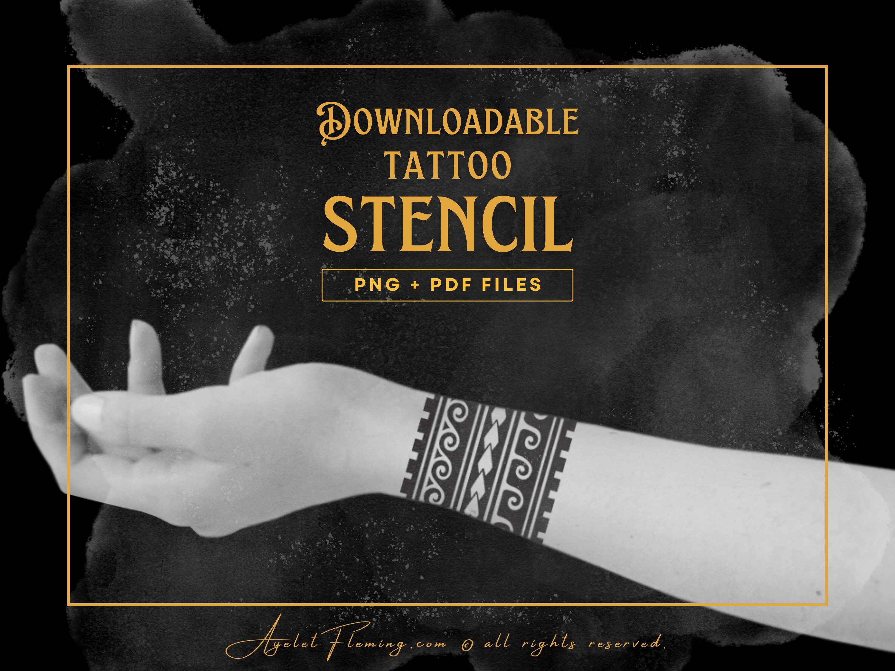 Polynesian Wrist Tattoo Stencil: Life & Strength Symbol Traditional ...