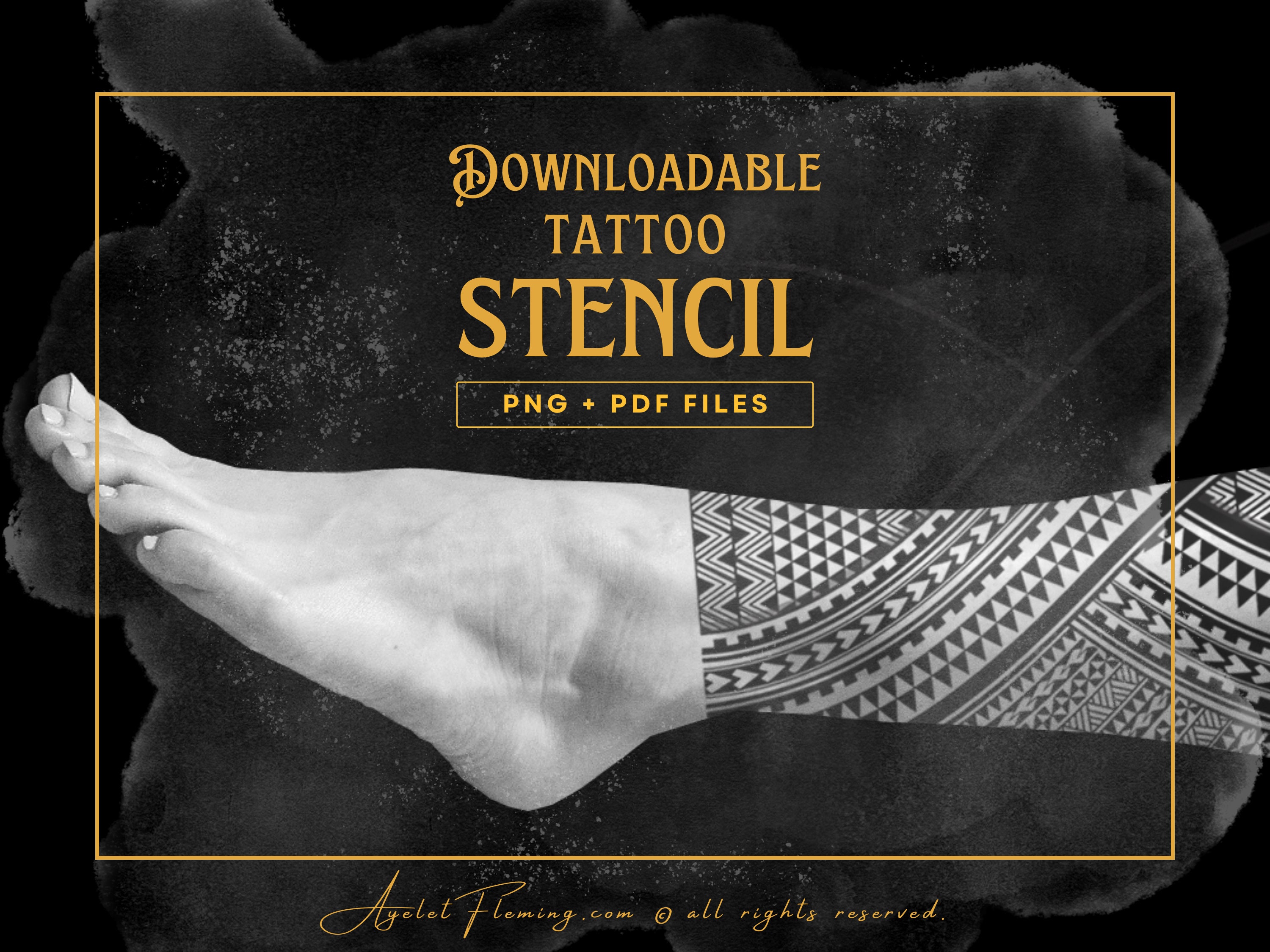 Bespoke Polynesian Tattoo Stencil With Hawaiian Flash Art for Strength ...