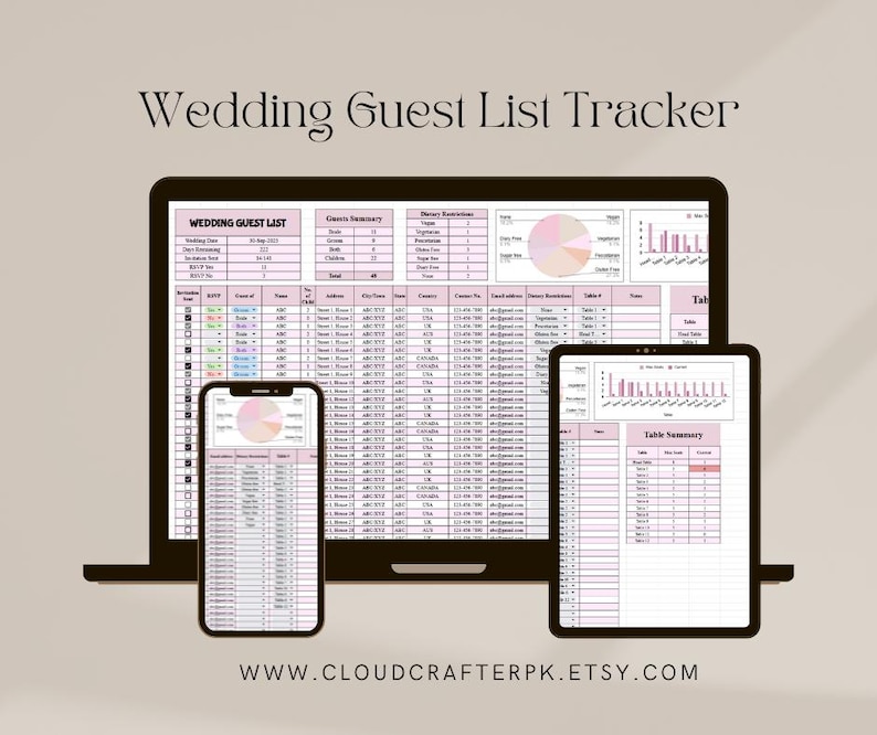 Wedding Guest List Google Sheets, Wedding Invitations Checklist ...