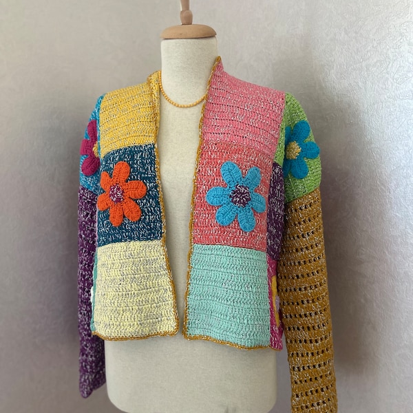 Rose Crochet Cardigan - Etsy