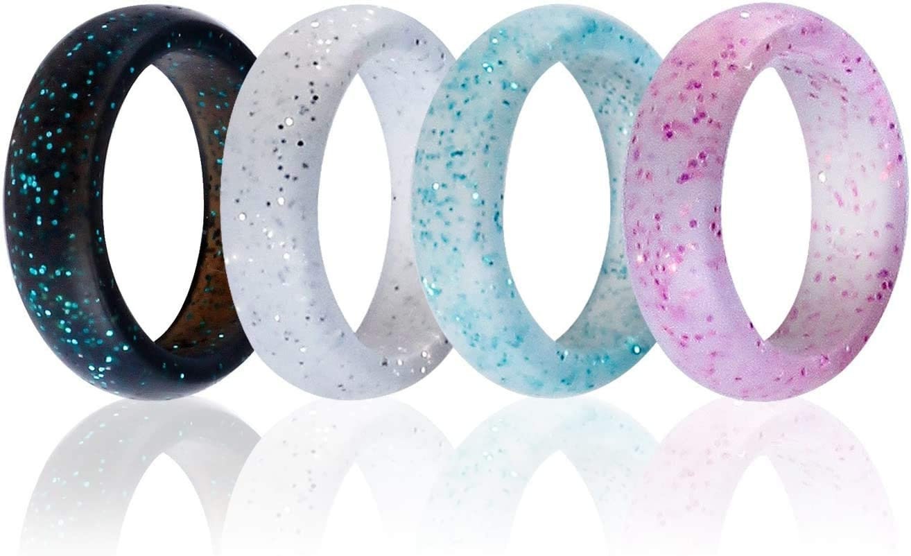 Silicone Rings for Women Set of 4 Silicone Wedding Glitter - Etsy Canada