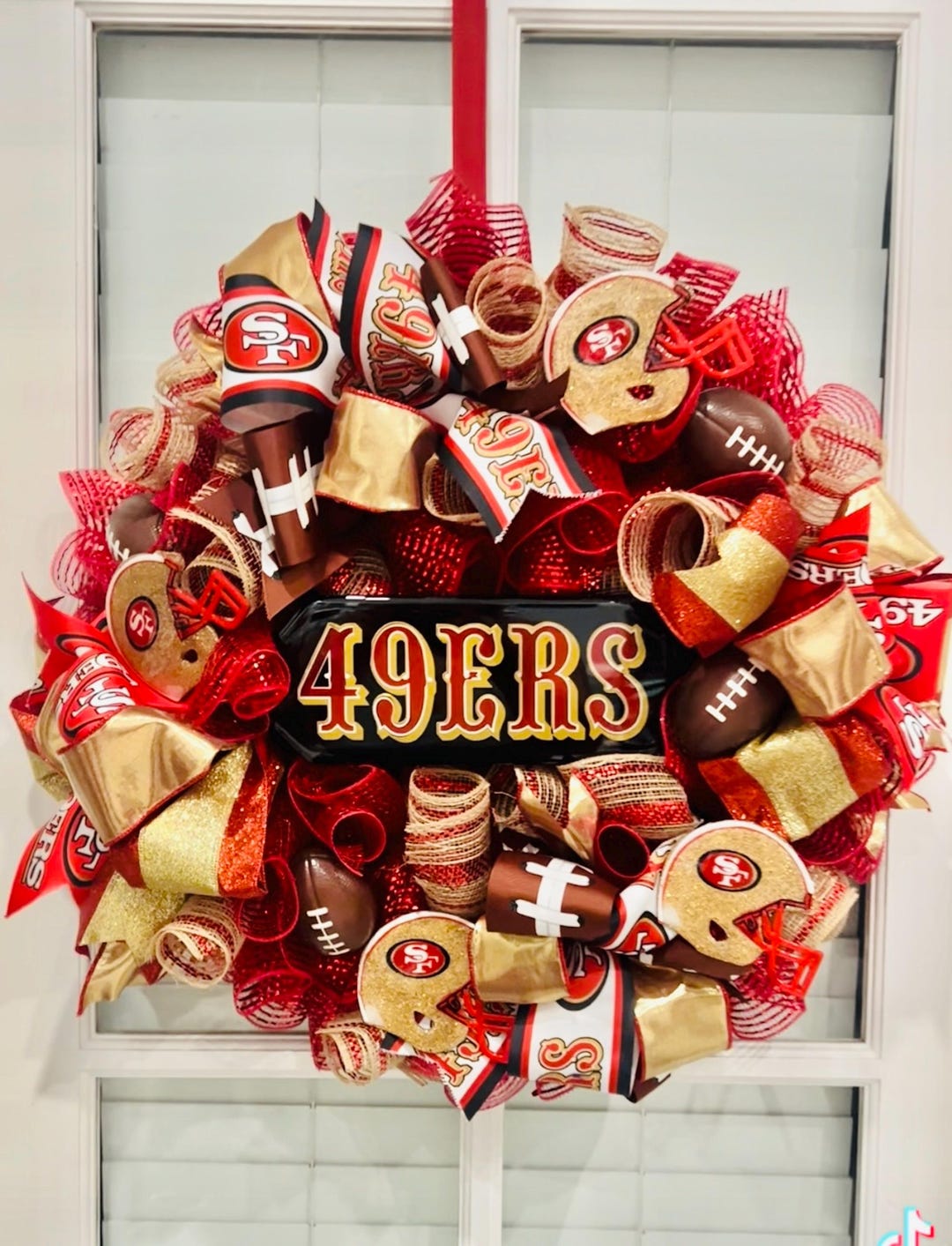 49er Football Wreath: Handmade Niner Fan Decor - Etsy