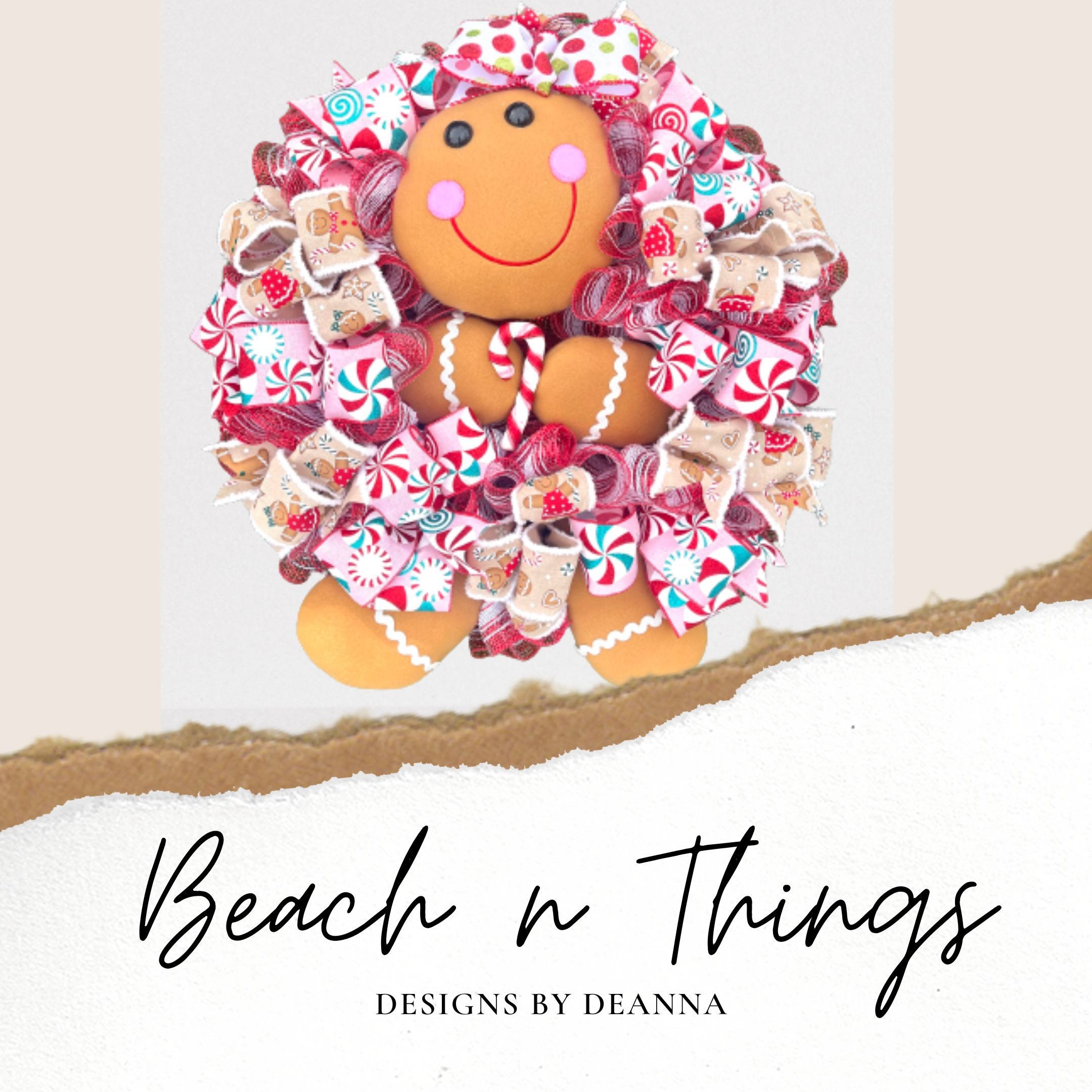 Candyland Gingerbread W/pink Ribbon - Etsy