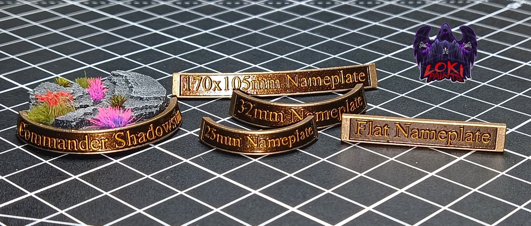 Custom Nameplates for Miniature Bases - Painted Version - Etsy