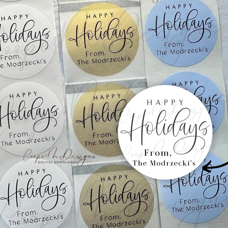 Happy Holidays Stickers - Etsy