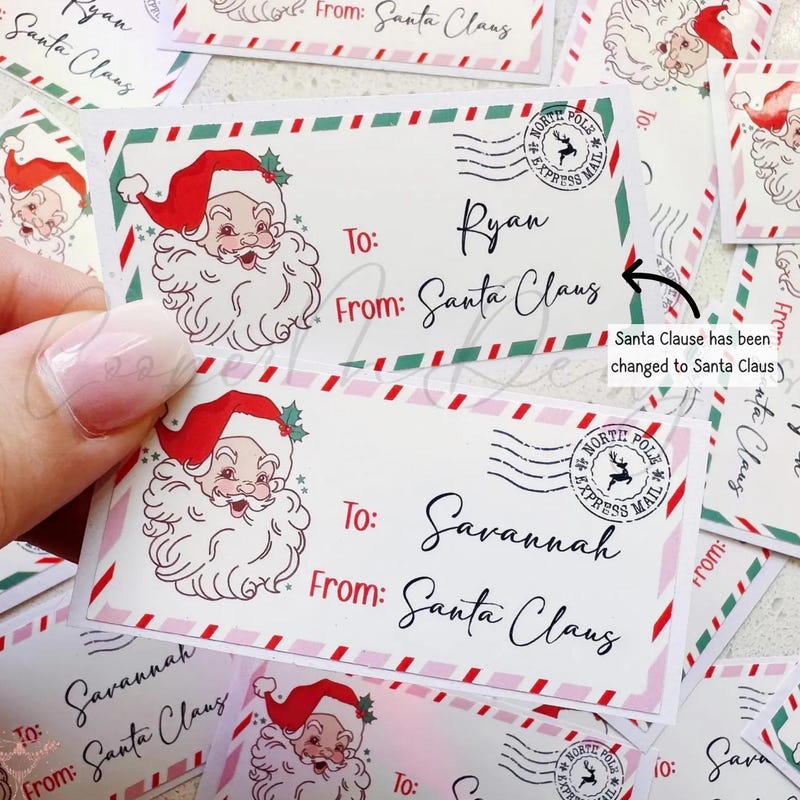 Santa Stickers - Etsy