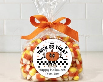 Trick or Treat Bag Stickers Halloween Labels Custom Halloween Stickers ...