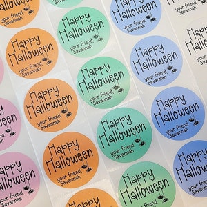 Personalized Halloween Stickers, Custom Halloween Goody Bag Label, Kids ...