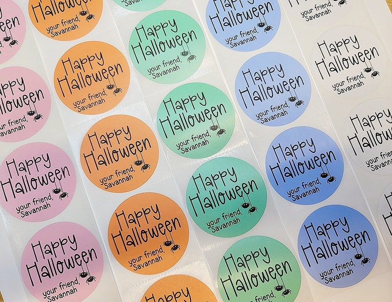 Personalized Halloween Stickers, Custom Halloween Goody Bag Label, Kids ...