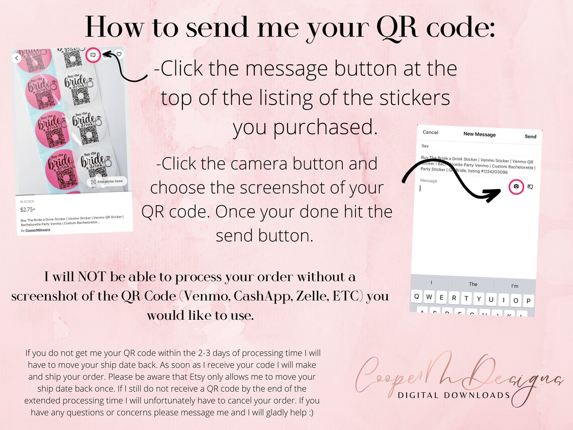 Buy the Bride a Shot Sticker | Venmo Sticker | Venmo QR Sticker ...