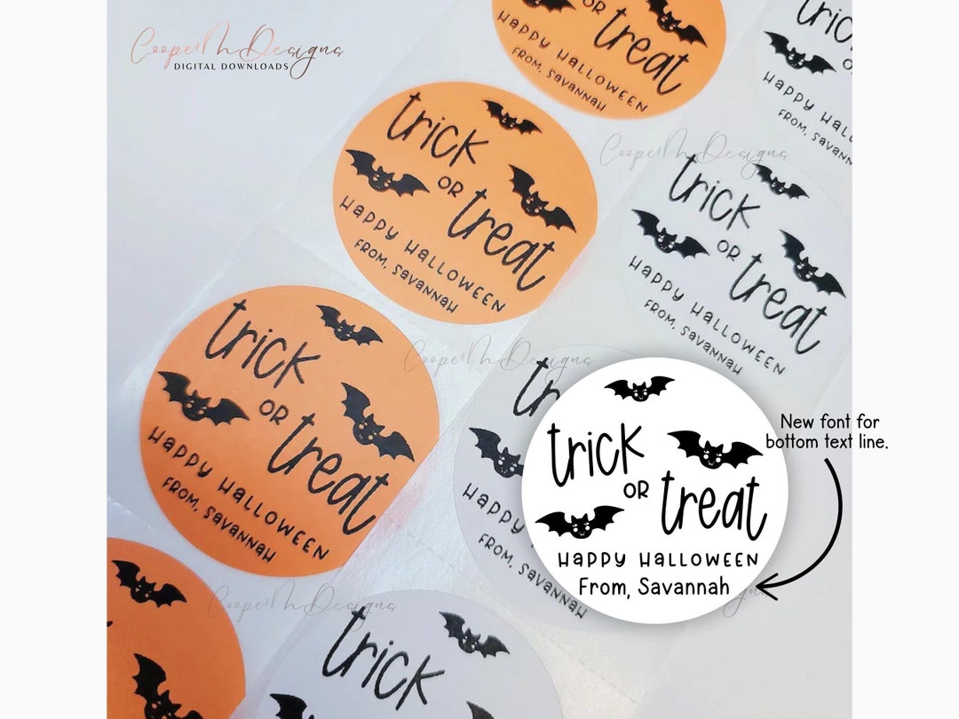 Trick or Treat Bag Stickers | Halloween Labels | Custom Halloween ...