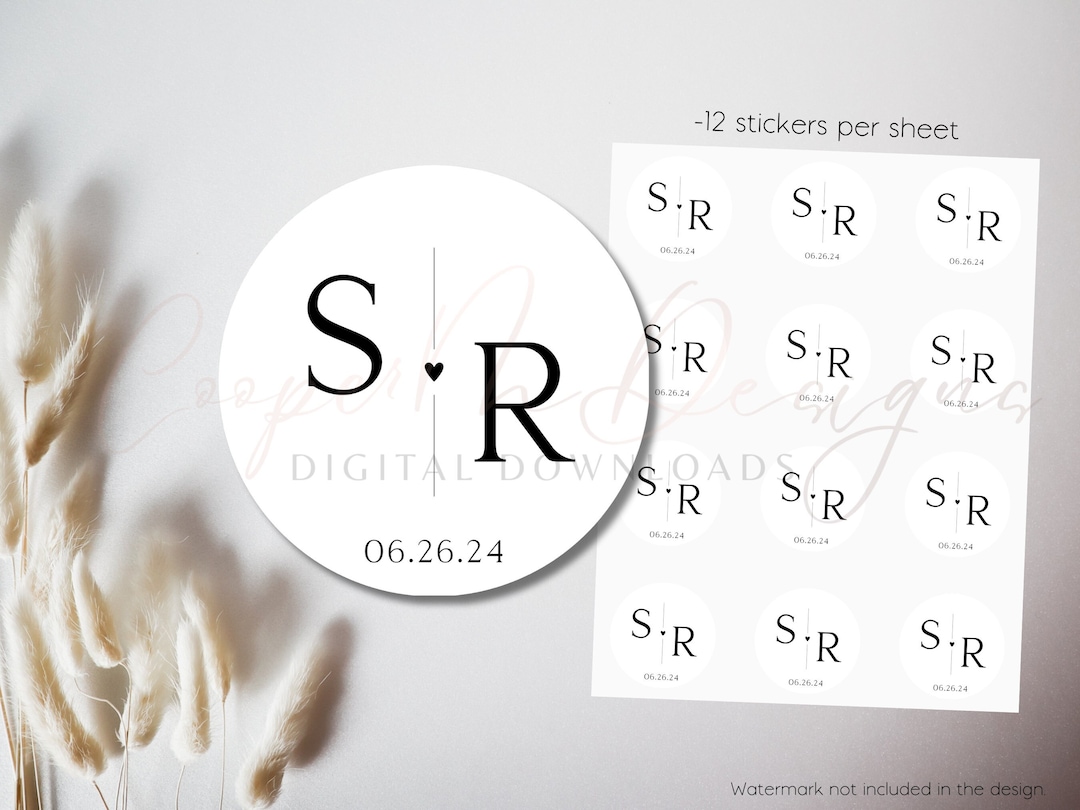 Wedding Favor Sticker, Wedding Couple Name Sticker, Wedding Gift Bag ...