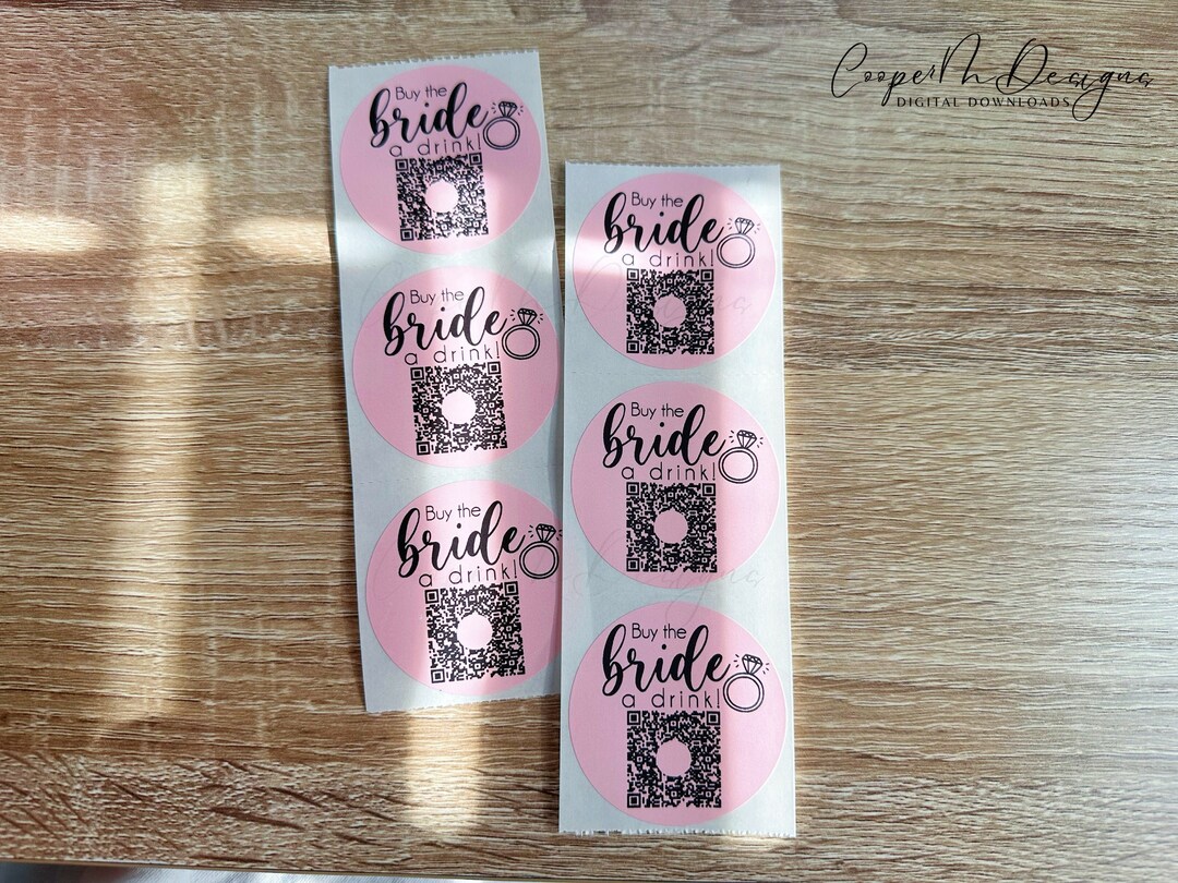 Buy the Bride a Drink Sticker, Bachelorette Party Favor, Venmo QR Code ...